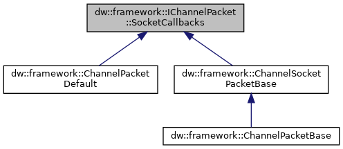 Compute Graph Framework SDK Reference: dw::framework::IChannelPacket::SocketCallbacks Class ...