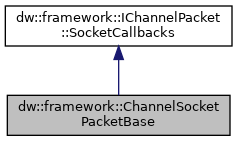 Compute Graph Framework SDK Reference: dw::framework::ChannelSocketPacketBase Class Reference